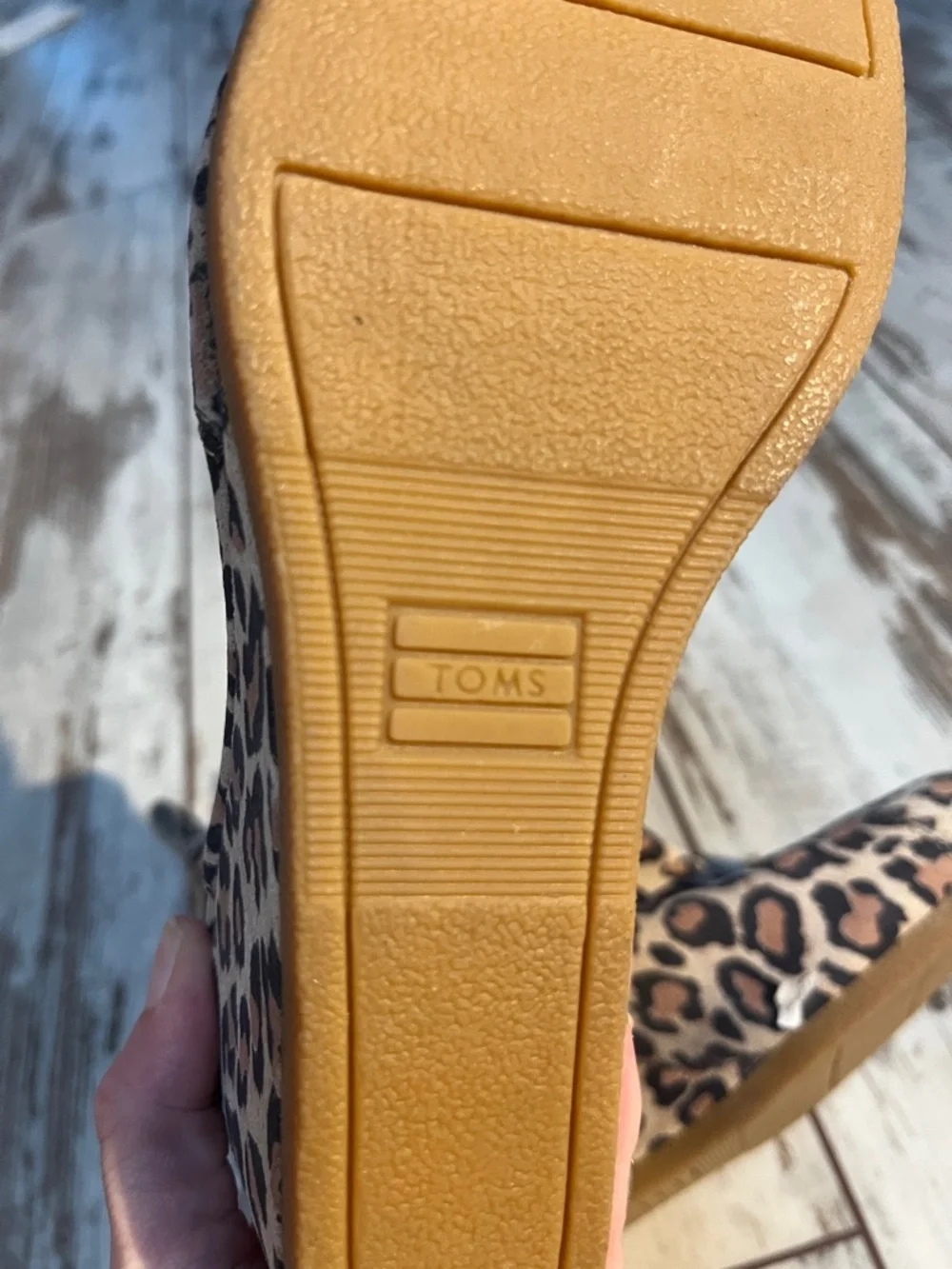 Toms | Shoes | Toms Kelsey Leopard Print Suede Wedge Ankle Booties ...